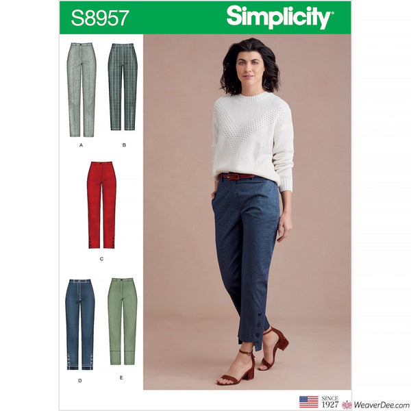 Simplicity Pattern S8957 Misses' Slim Leg Trousers with Variations ...