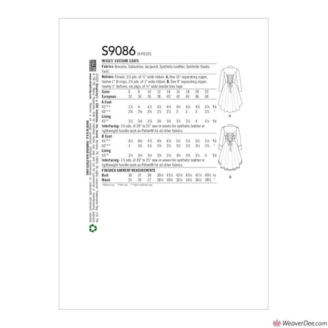 Simplicity Pattern: S9086 Misses' Steampunk Costume Coats – WeaverDee.com