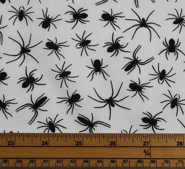 Incy Wincy Black Spider Polycotton Fabric – WeaverDee.com