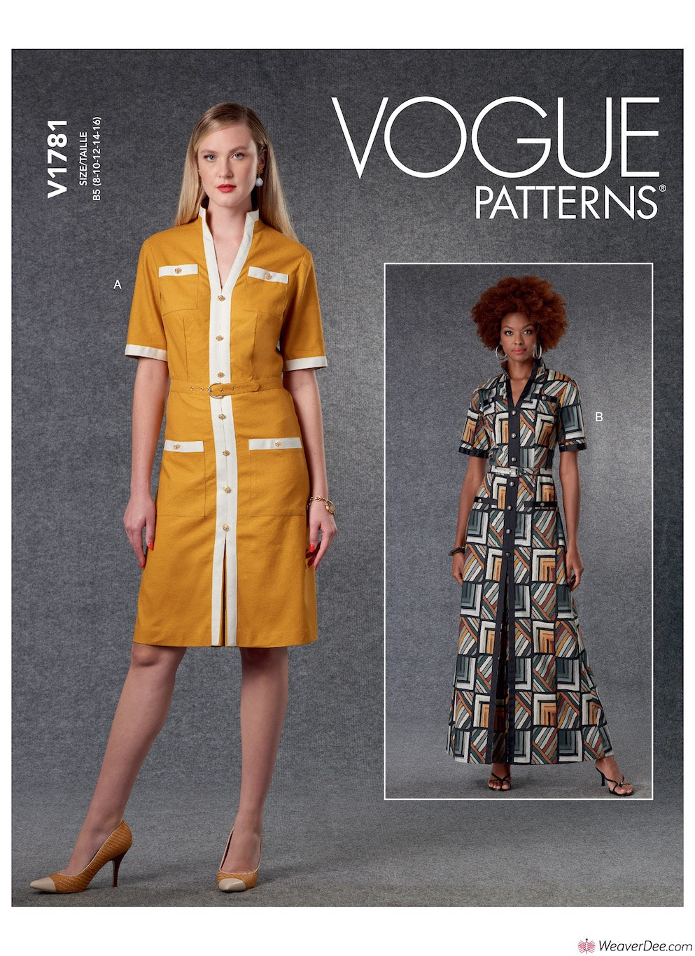 Vogue Pattern V1781 Misses' Dresses & Belt – WeaverDee.com