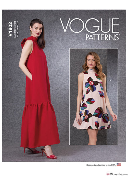 Vogue Pattern V1802 Misses' Dresses – WeaverDee.com