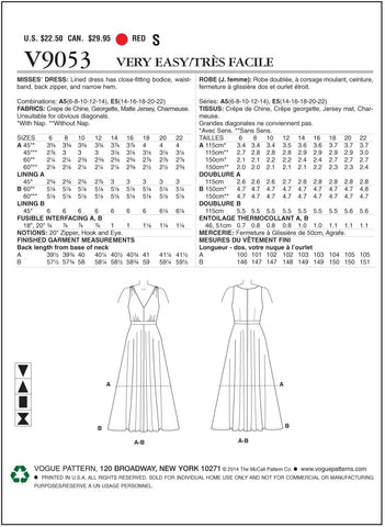 Vogue Pattern: V9053 Misses' Deep-V Dresses – WeaverDee.com