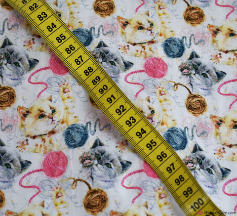 Cats & Wool Balls - John Louden Cotton Fabric – WeaverDee.com