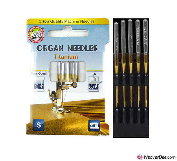 ORGAN Titanium Machine Needles Sewing or Embroidery [Pack of 5 ...