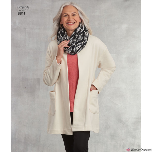 Simplicity Pattern S8811 Misses' Knit Sweater, Scarf & Headband ...