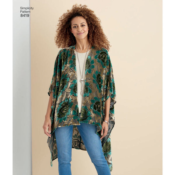 Simplicity Pattern S8419 Misses' Kimono Style Wrap with Variations ...