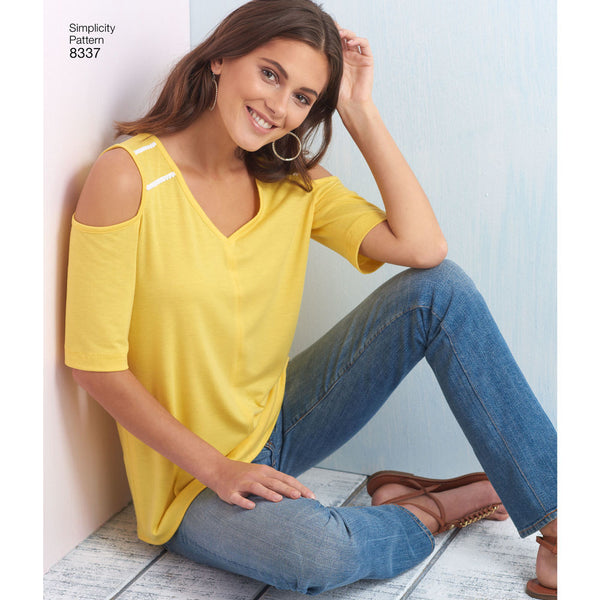 Simplicity Pattern S8337 Misses' Knit Tops with Bodice & Sleeve ...