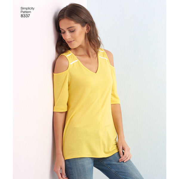 Simplicity Pattern S8337 Misses' Knit Tops with Bodice & Sleeve ...